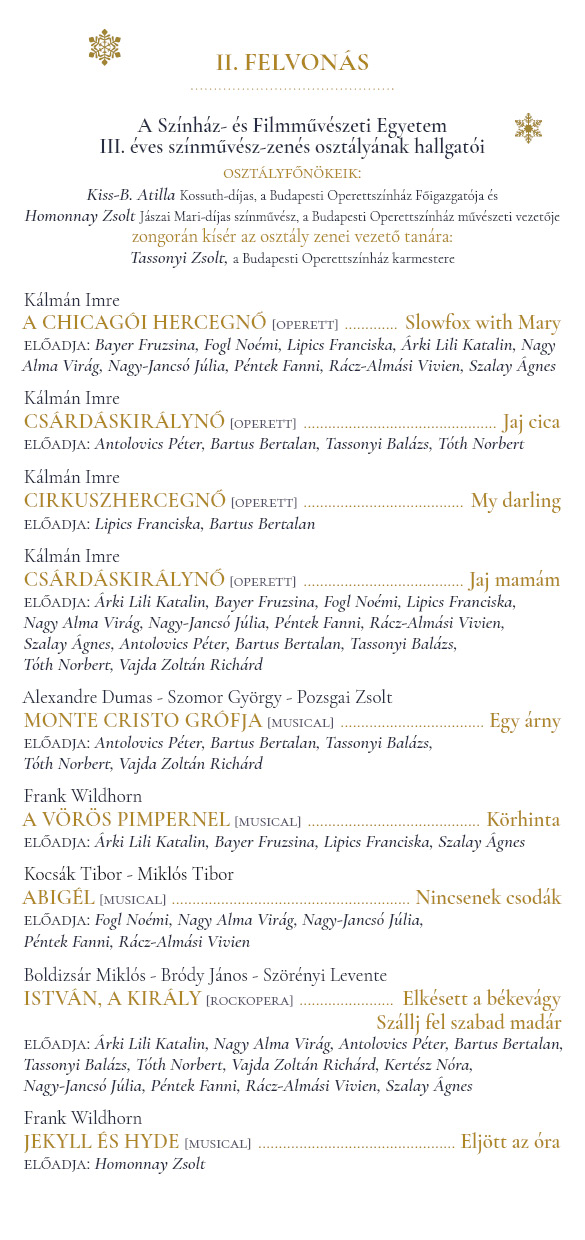 Karácsonyi musical-, operett- és operagála | Pécsi Nemzeti Színház